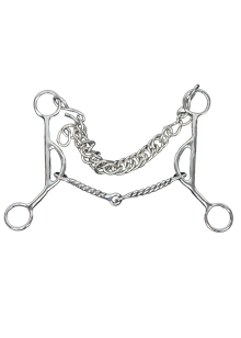 Chrome Steel Twisted Snaffle Gag Bit